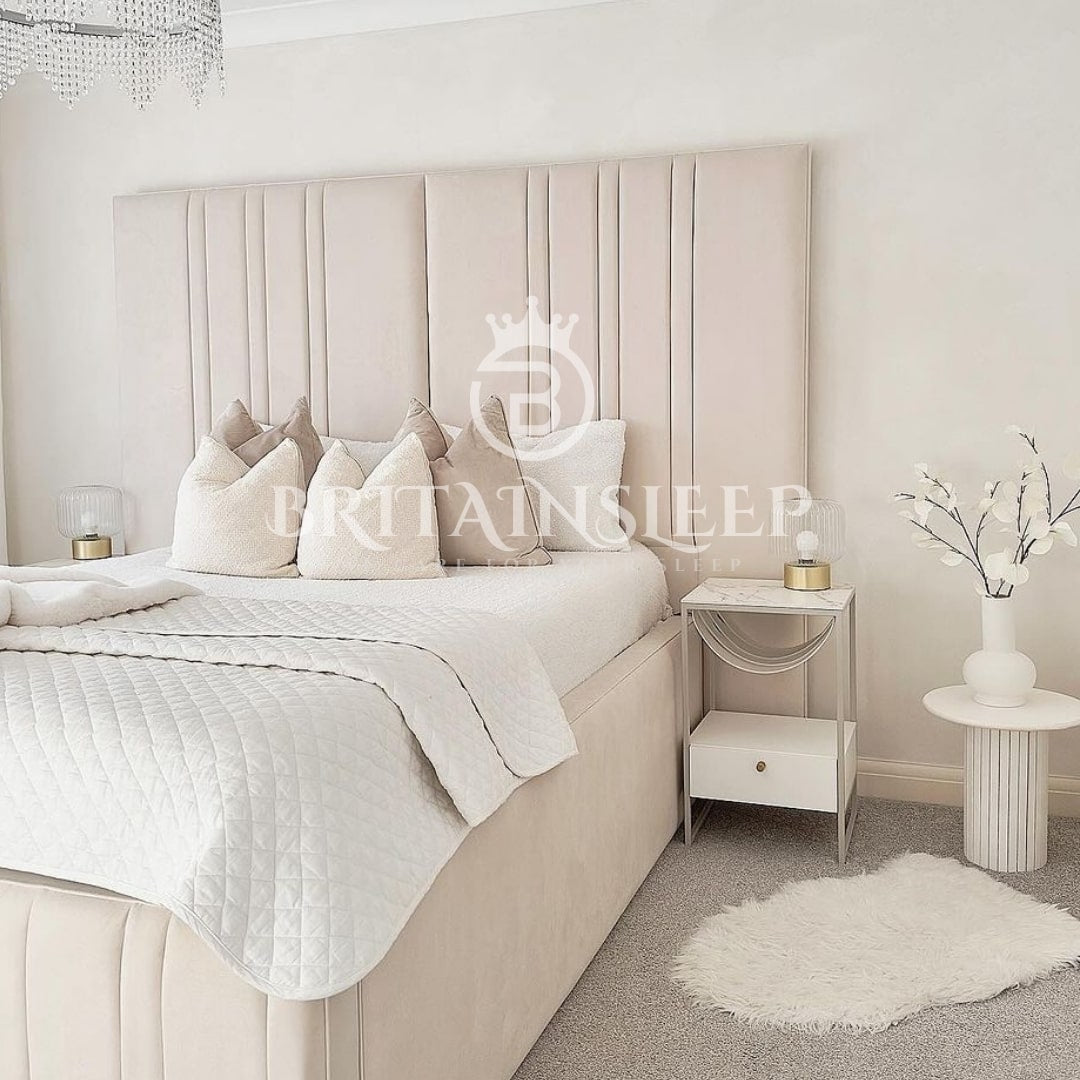 Restive Double Panel Luxury Line High Bespoke Ottoman Upholstered Stor