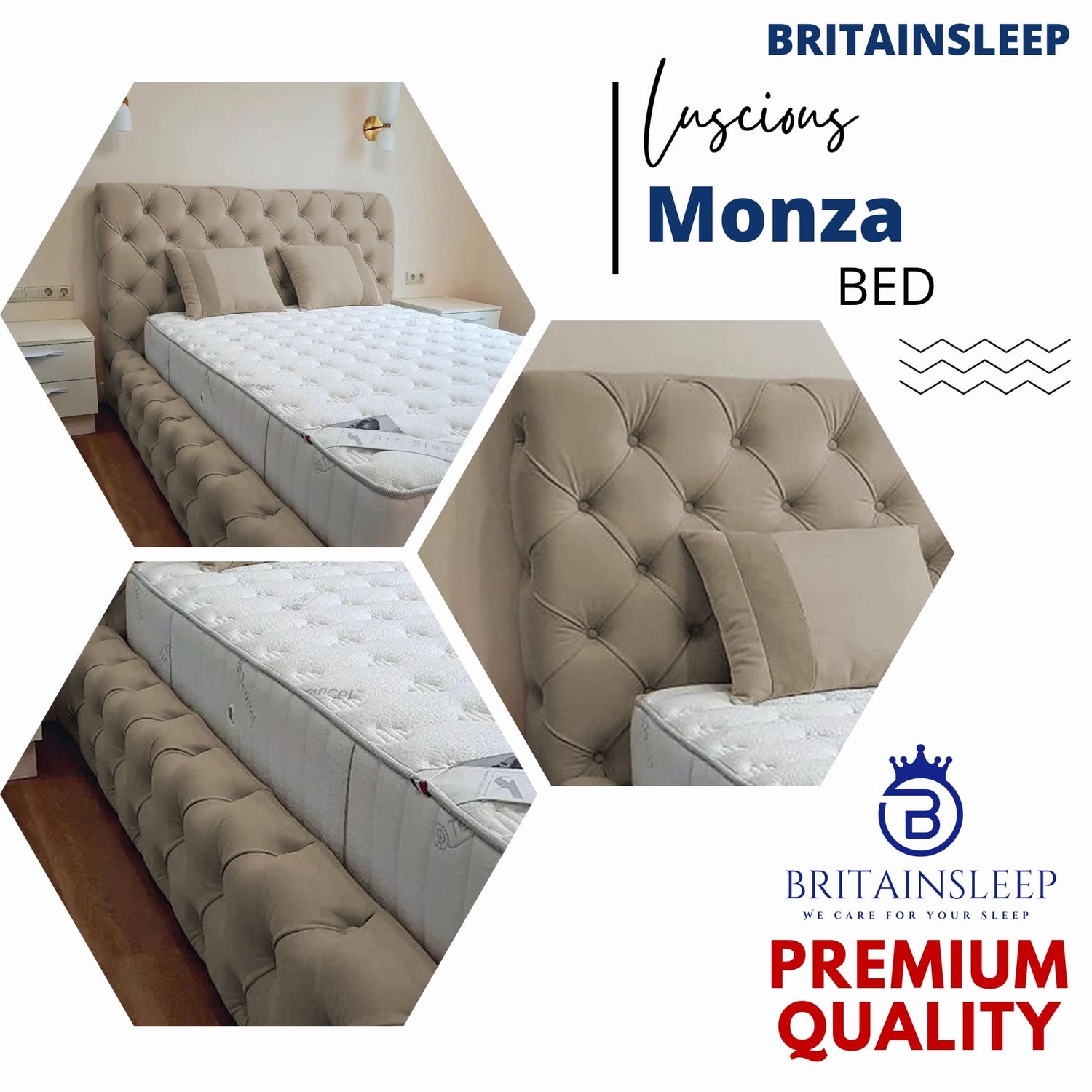 Luxury 50'' Monza Windermere Bespoke Ottoman Upholstered Storage Bed